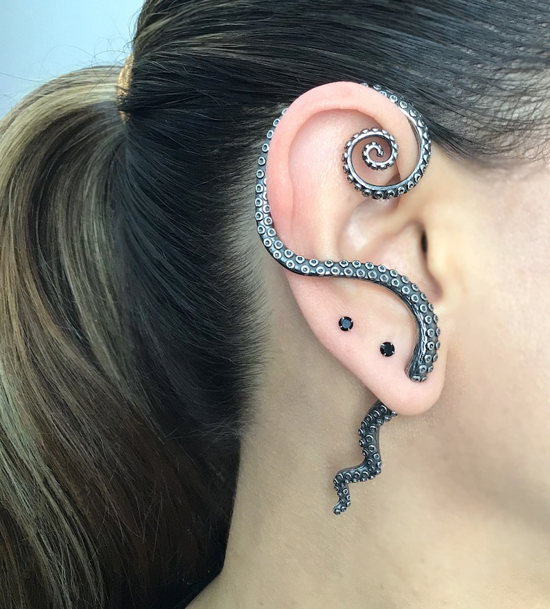 Octopus Tentacle Ear Cuff, Octopus Tentacle Ear Cuff, Ear Cuff, Octopus ...