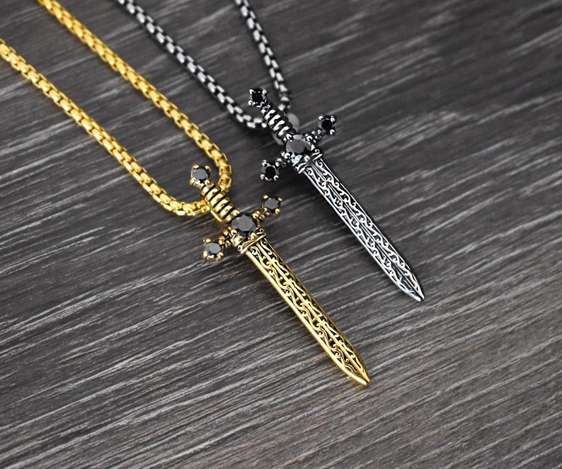 Sword Necklace Sword Pendant Sword Jewelry Dagger Necklace - Etsy