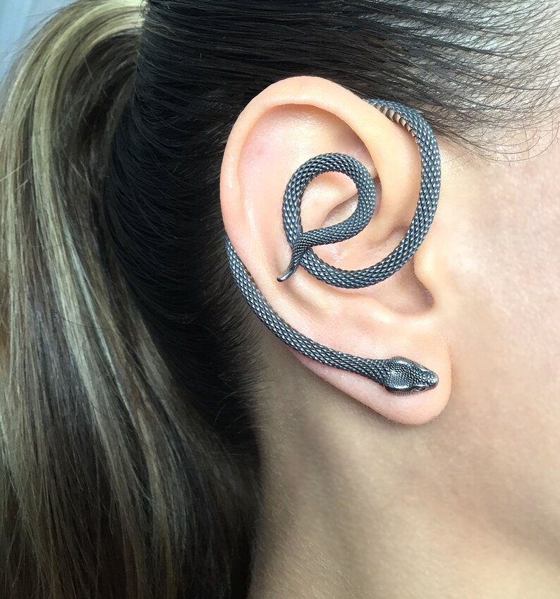 Snake Ear Wrap ,gothic Serpent Earring, Single Ear Cuff, Goth Stainless ...