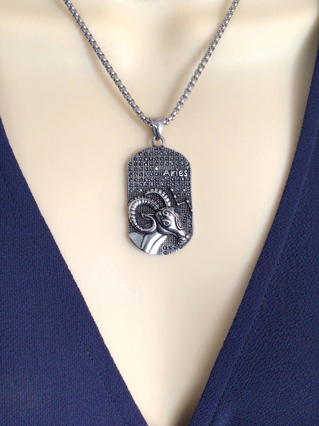 Zodiac Necklace, Unisex Horoscope Pendant, Stainless Steel Jewelry - Etsy