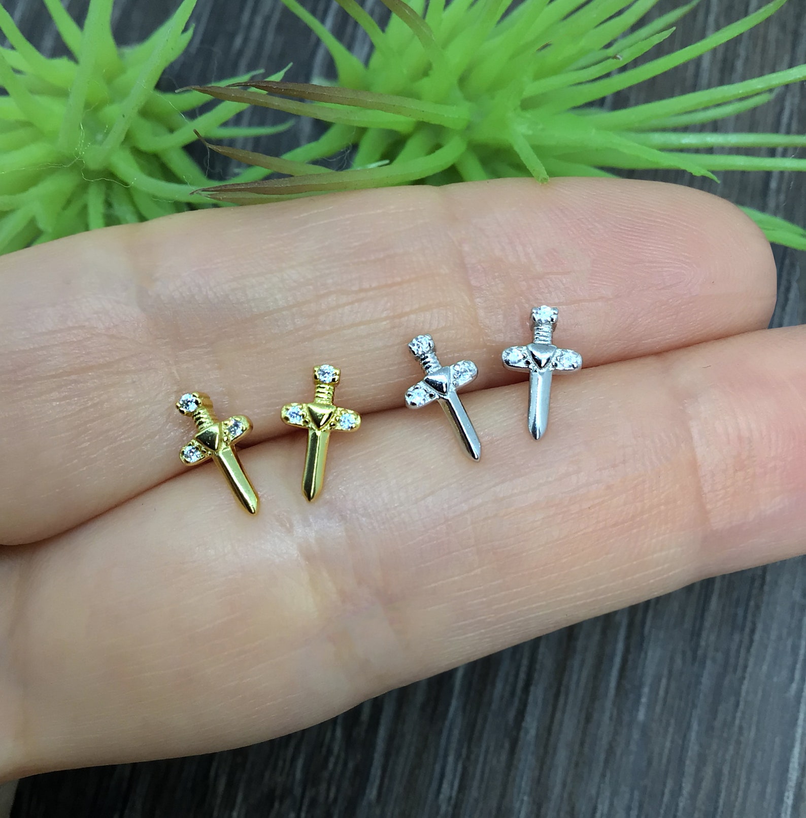 Dagger Studs Tiny Dagger Earrings Sterling Silver Dagger - Etsy