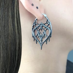 Gothic Chandelier Hoops, Goth Hoop Earrings, Hoop Earrings, Gothic ...