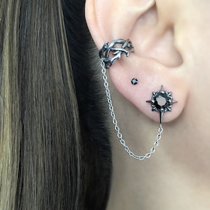 Thorn Ear Cuff With Star Stud , Gothic Ear Cuff, Gothic Earring ...