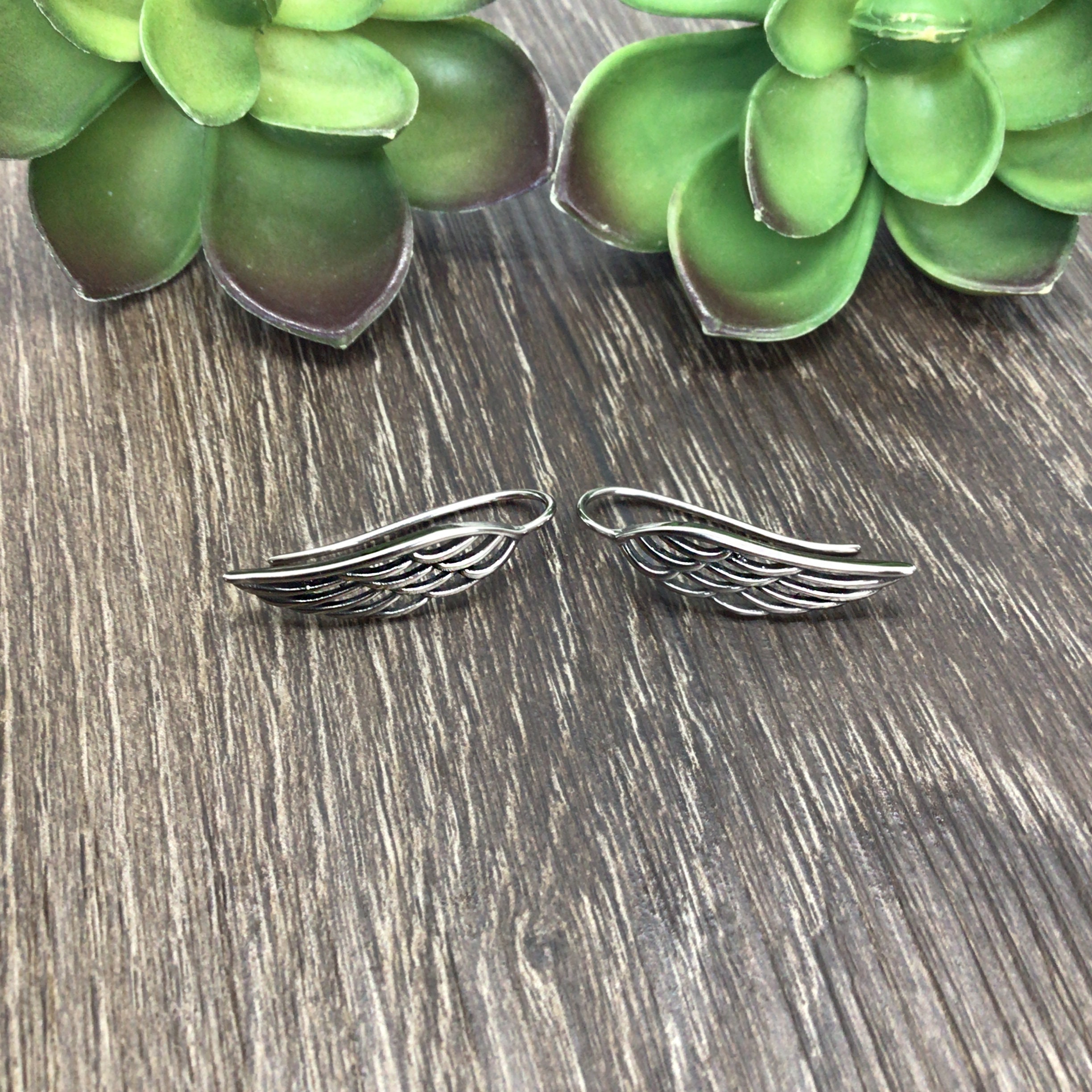 Angel Wings Crawler Earrings Angel Wings Earring Wings - Etsy
