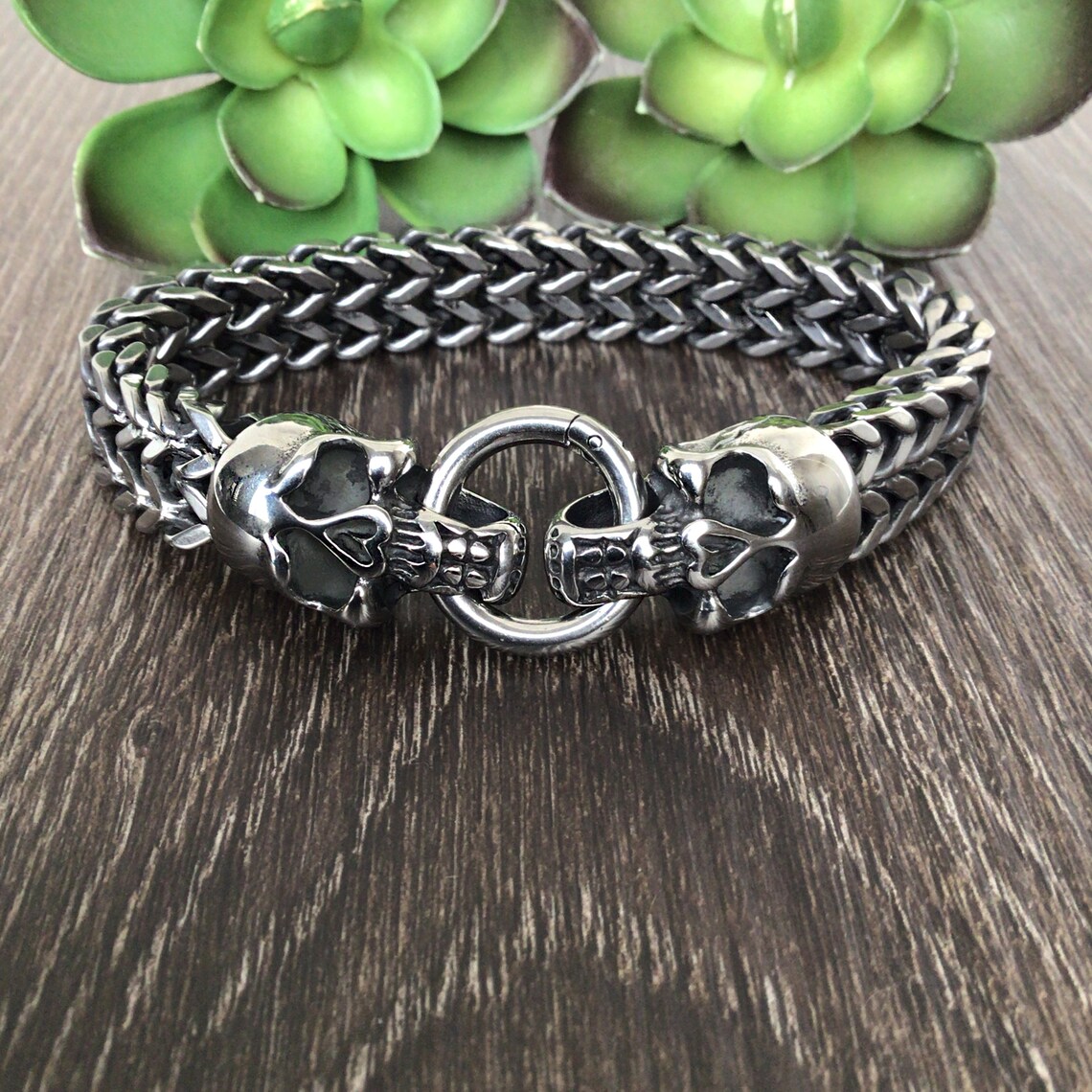 Skull Bracelet Skull Men's Bracelet Gothic Bracelet - Etsy