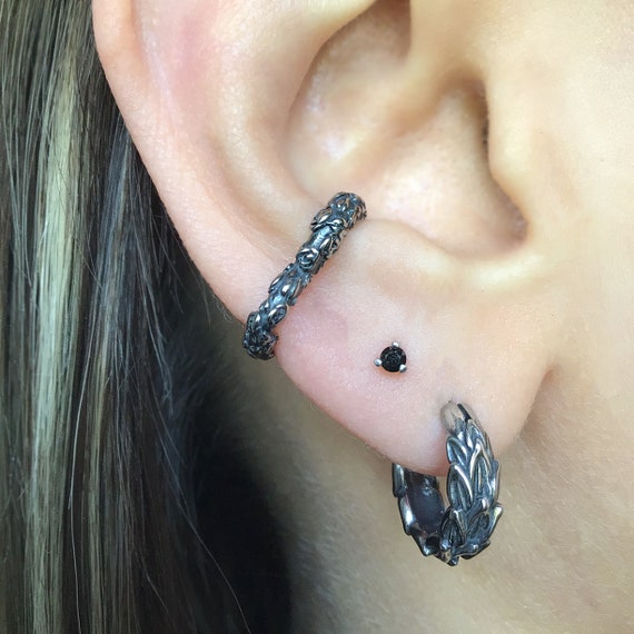 Rose Ear Cuff Gothic Ear Cuff Ear Cuff Stainless Steel Cuff | Etsy