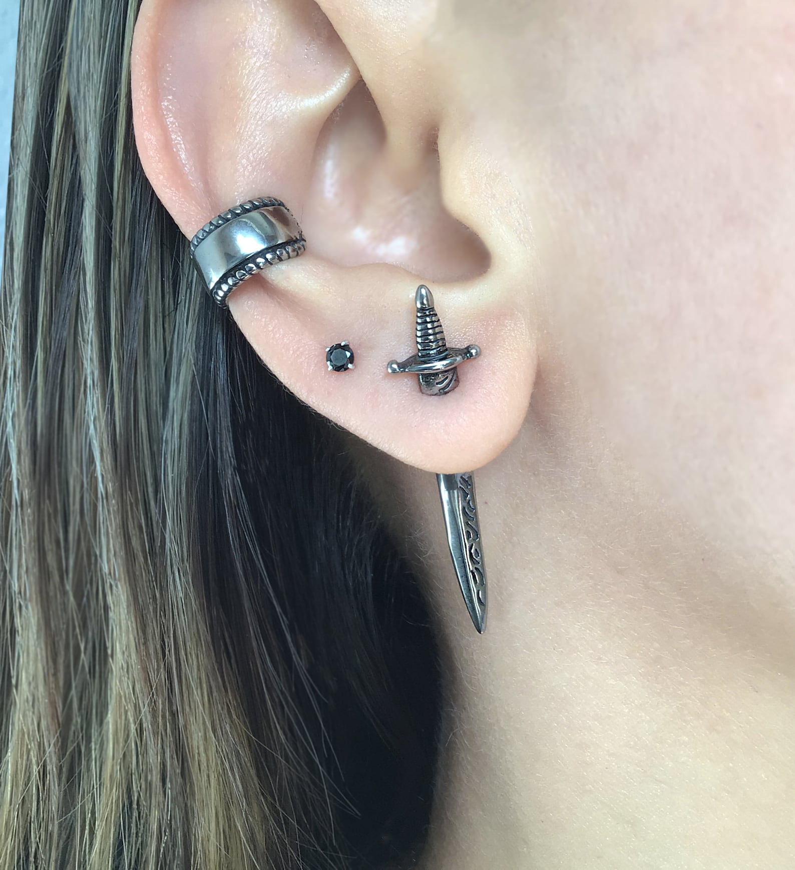 Sword Earrings Front Back Earrings Stainless Steel Earrings - Etsy