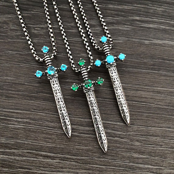 Sword Necklace Sword Pendant Sword Jewelry Dagger Necklace | Etsy