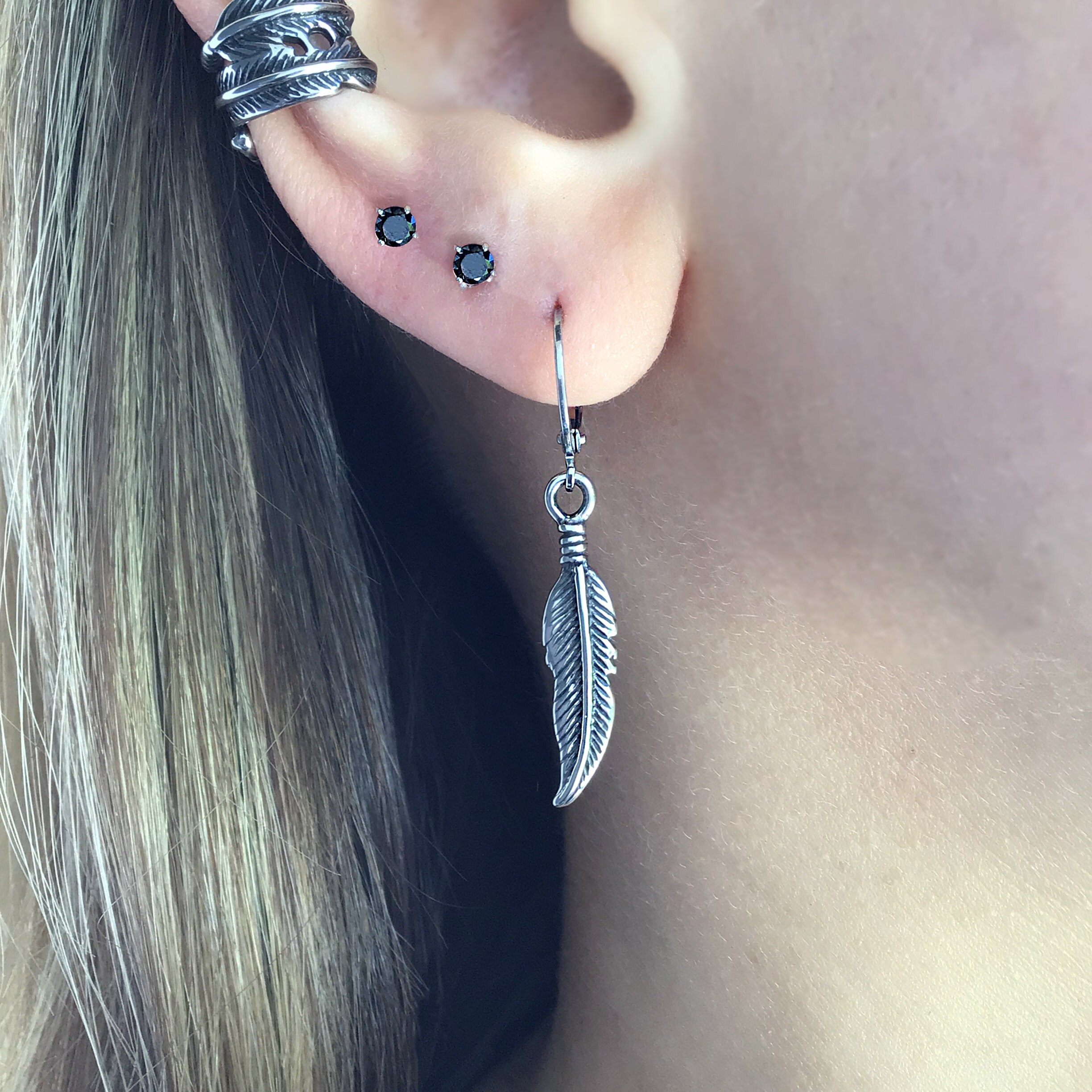 Feather Hoop Earrings Hoop Earrings Feather Hoops Feather - Etsy
