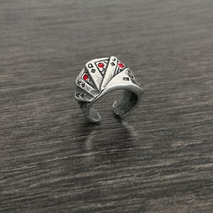 Playing Cards Ear Cuff, Gothic Ear Cuff, Gothic Jewelry, Playing Cards ...