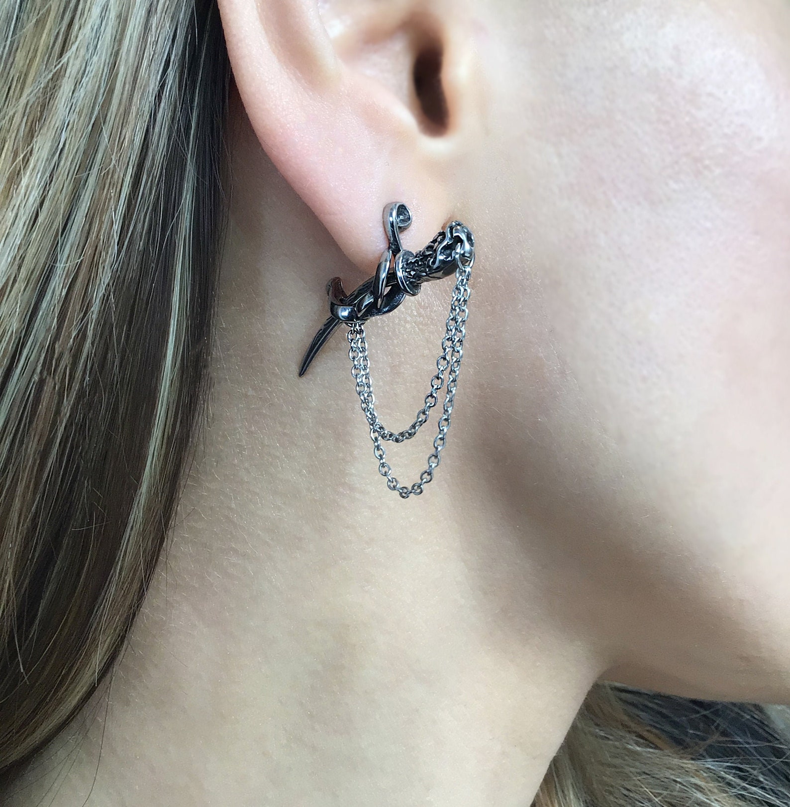 Dagger Earrings Dagger Studs Stainless Steel Earrings - Etsy