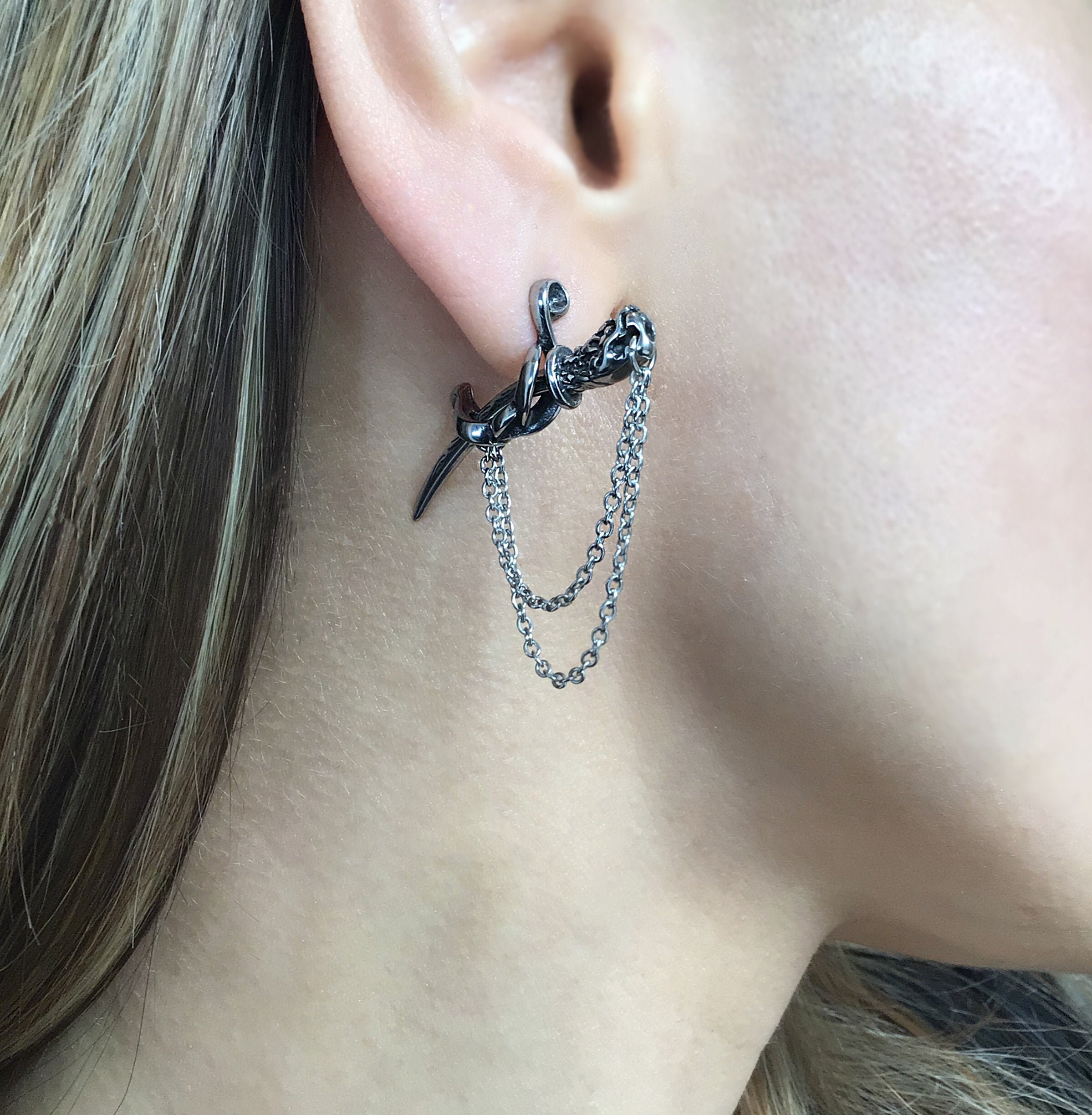 Dagger Earrings Dagger Studs Stainless Steel Earrings - Etsy