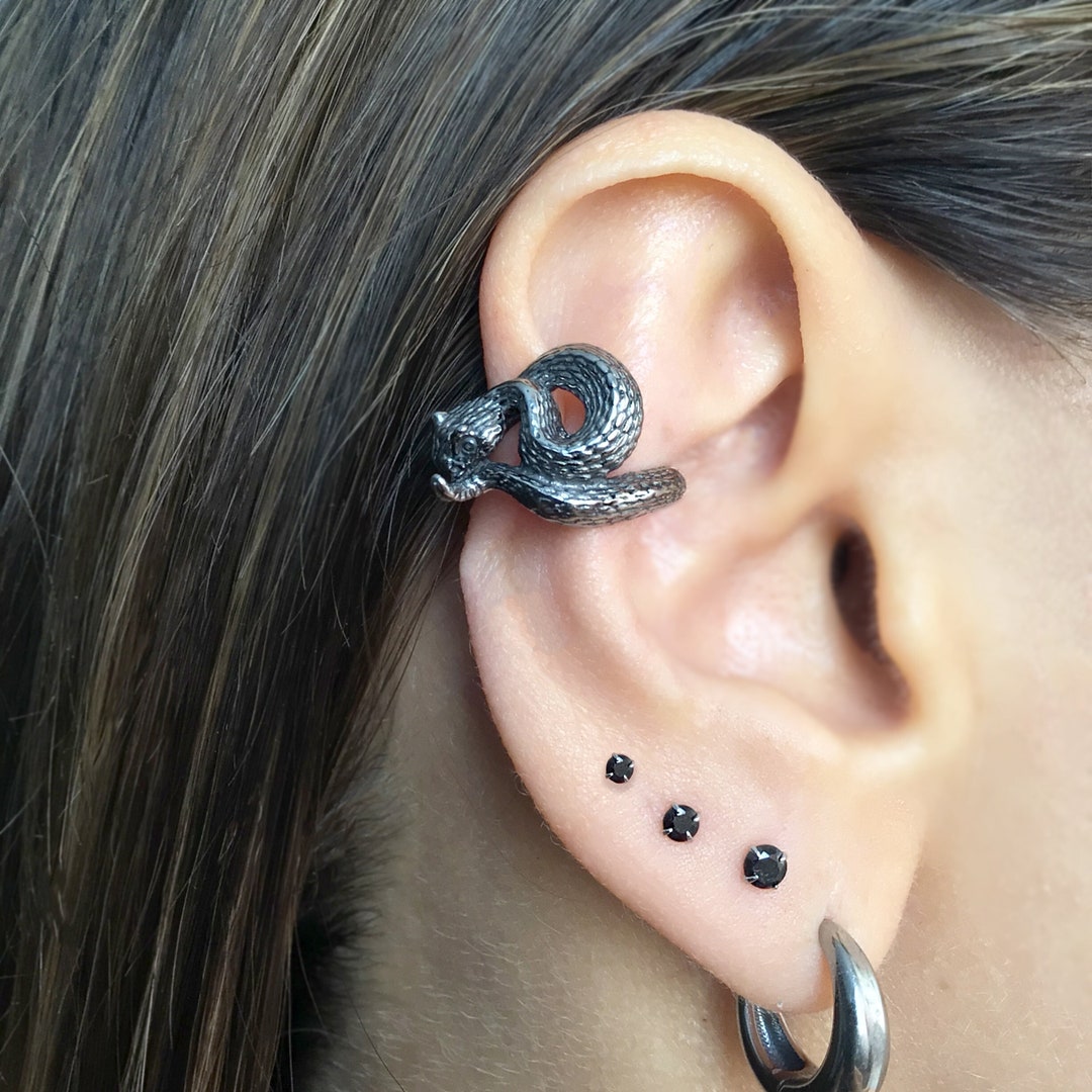 Snake Ear Cuff, Gothic Ear Cuff, Snake Cuff, Stainless Steel Earrings ...