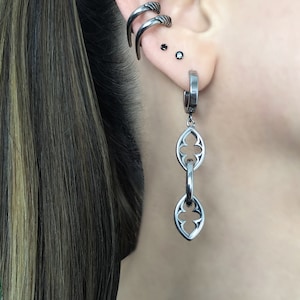 Gothic Chain Hoop Earring, Goth Cathedral Hoop Earrings,gothic ...