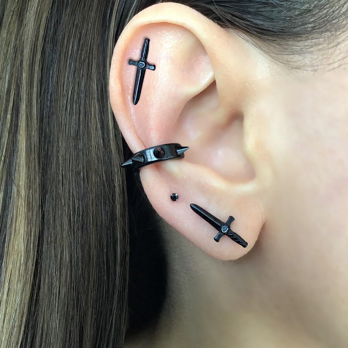 Sword Cartilage Earring With Screw Ball Back SINGLE Dagger - Etsy