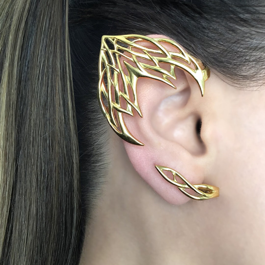No Piercing Cyber Elf Ear Cuff, Elf Earring,elf Jewelry, Black Earring ...