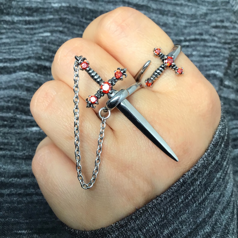 Ruby Red Sword Ring Dagger Ring Sword Jewelry Gothic Ring - Etsy