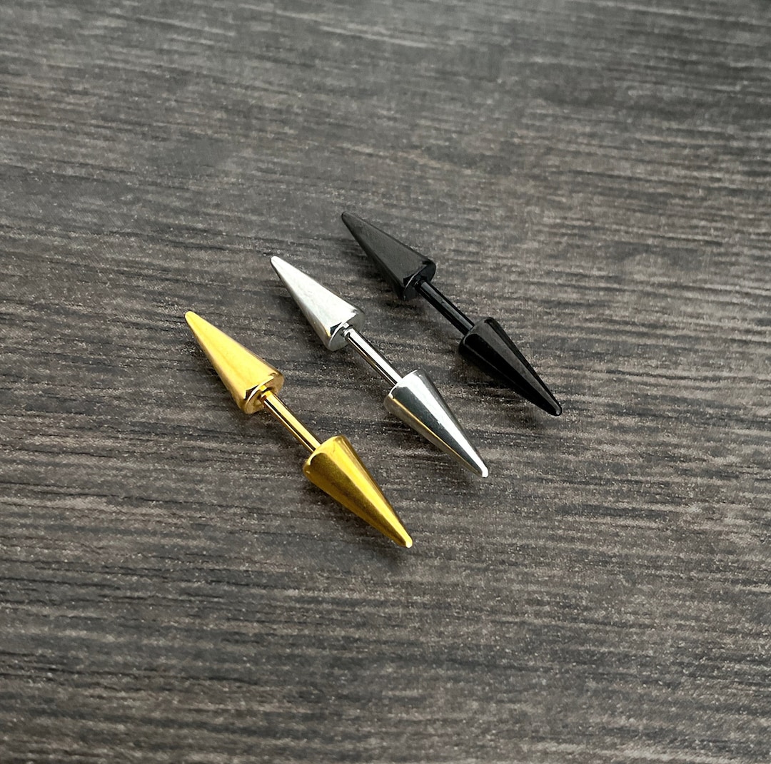SINGLE Spike Cartilage Earring, Helix Stud, Cartilage Stud, Back Screw Earring, Spike Stud, Ear ...