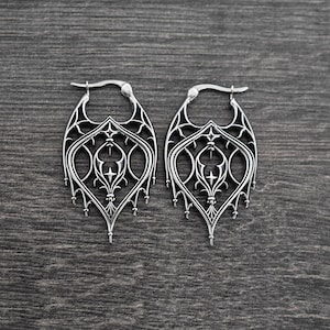 Gothic Chandelier Hoops, Goth Hoop Earrings, Hoop Earrings, Gothic ...