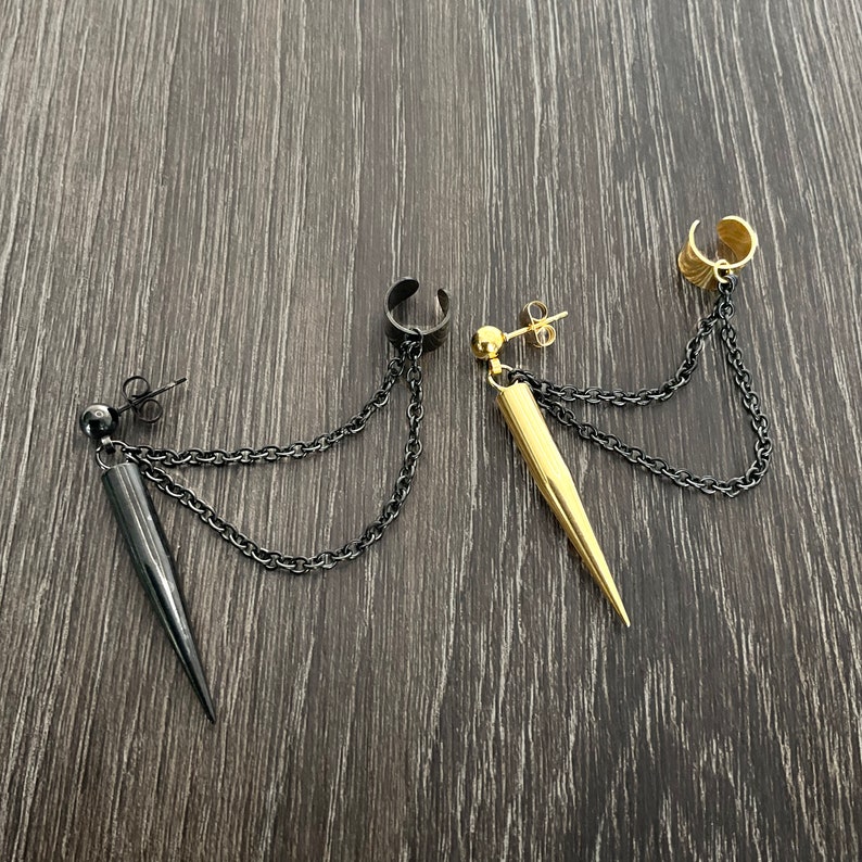 Ear Cuff With Spike Earring Spike Earrings Mismatched | Etsy