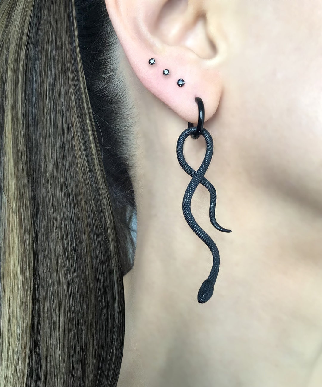 Snake Hoop Earrings, Gothic Jewelry,serpent Hoops, Unisex Stainless ...