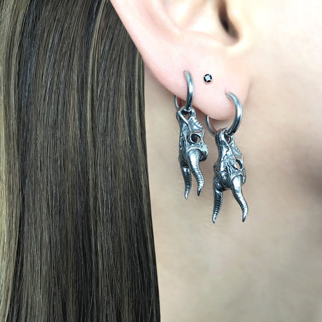 Blesbok Skull Earrings ,blesbok Skull Hoops,animal Skull Earrings ...