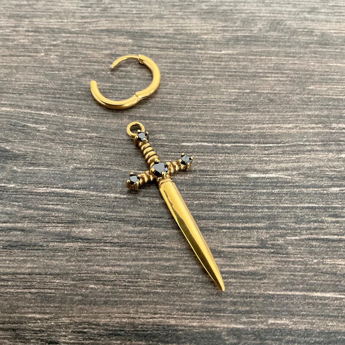 Sword Hoop Earrings Sword Hoops Sword Earrings Dagger - Etsy