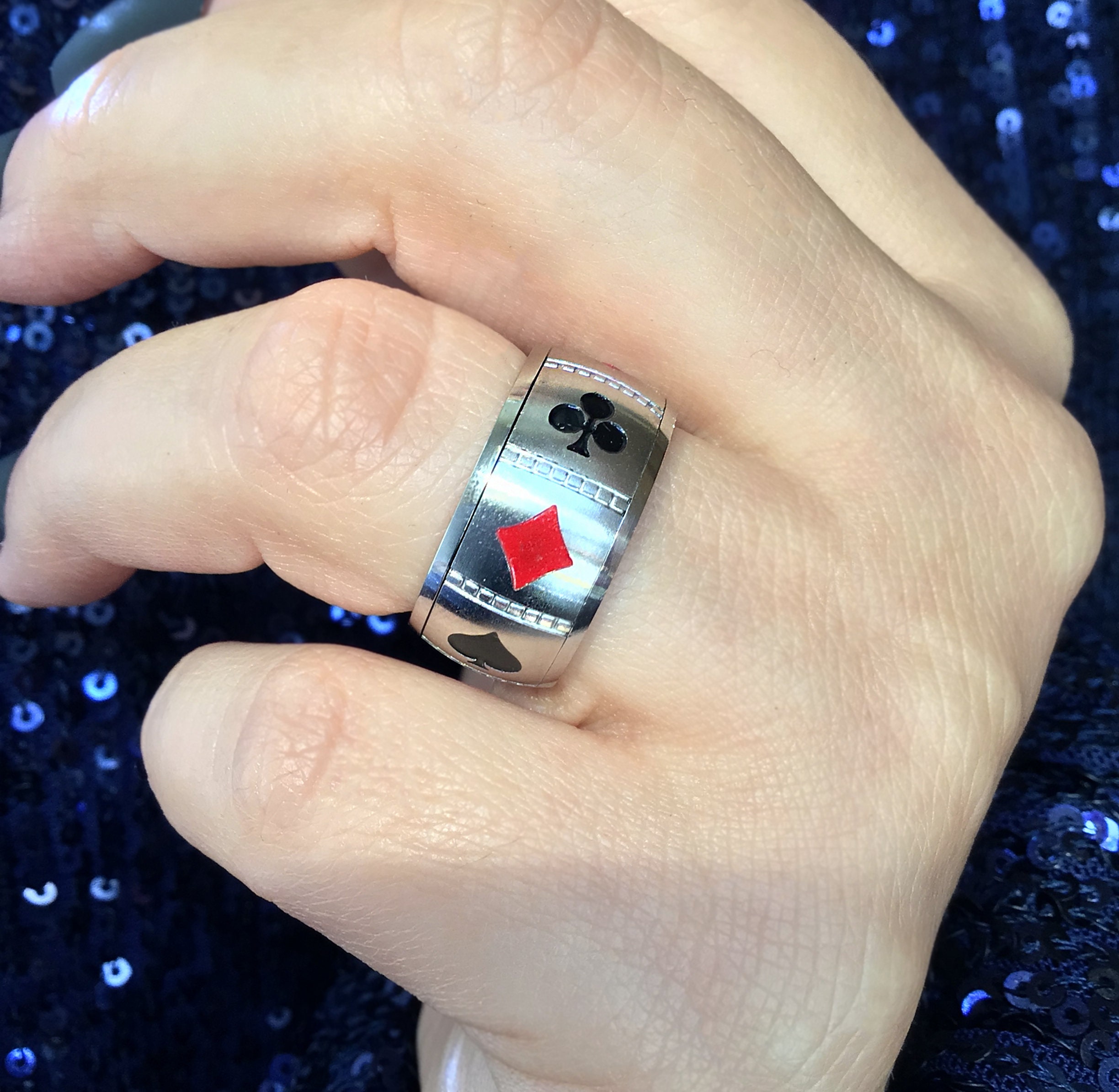 Playing Cards Suits Ringstainless Steel Ring Playing Cards | Etsy