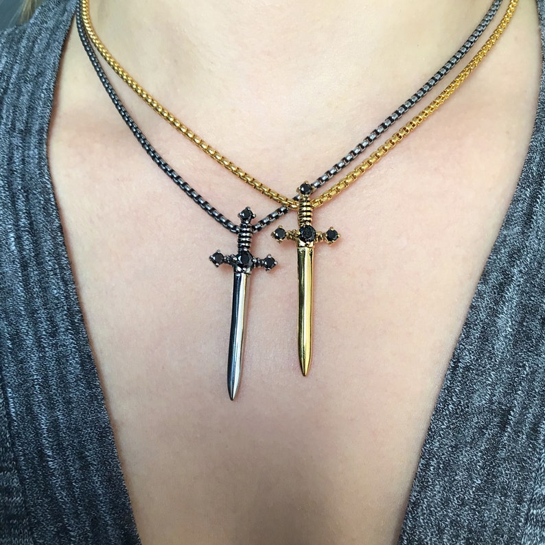 Sword Necklace Sword Pendant Sword Jewelry Dagger Necklace - Etsy