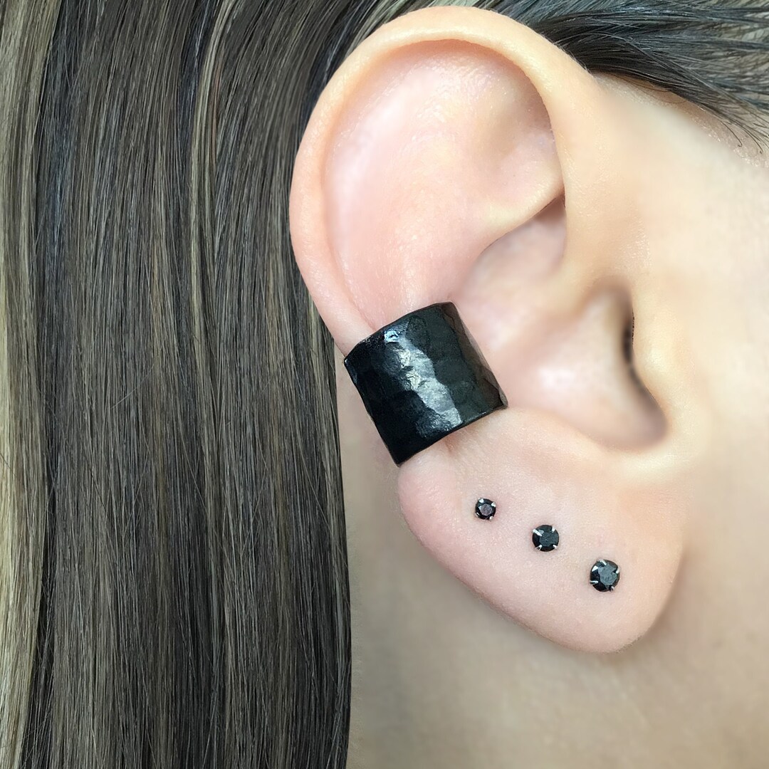 Ear Cuff, Gothic Ear Cuff, Hammered Ear Cuff, Textured Ear Cuff, Gothic ...