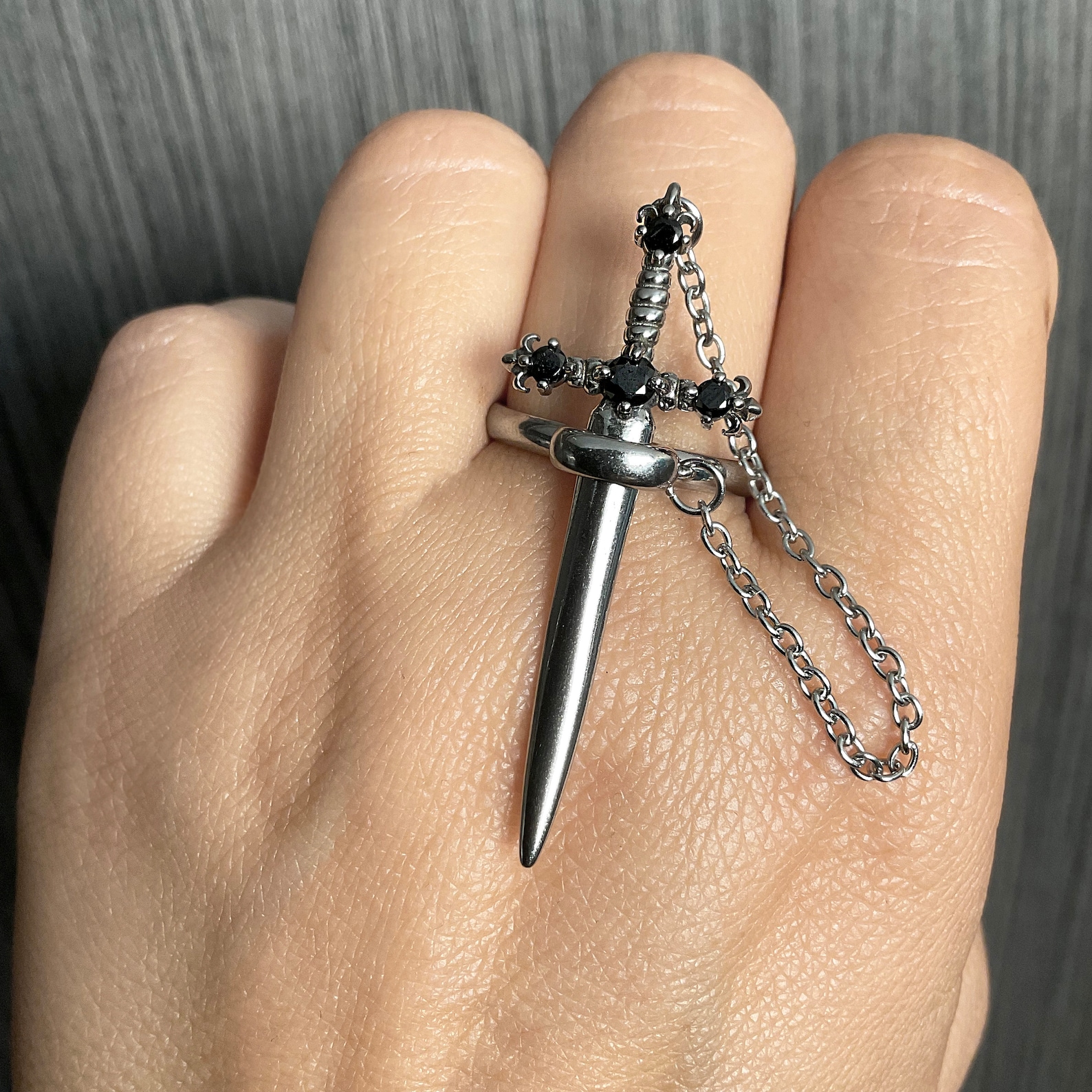 Sword Ring Dagger Ring Onyx Sword Jewelry Gothic Ring - Etsy
