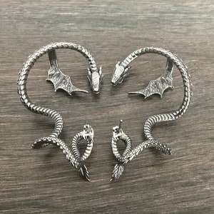 SINGLE Dragon Cuff Earring, Dragon Cuff Earring, Gothic Earring, Gothic ...
