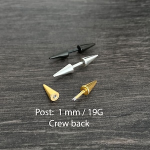 SINGLE Spike Cartilage Earring, Helix Stud, Cartilage Stud, Back Screw ...