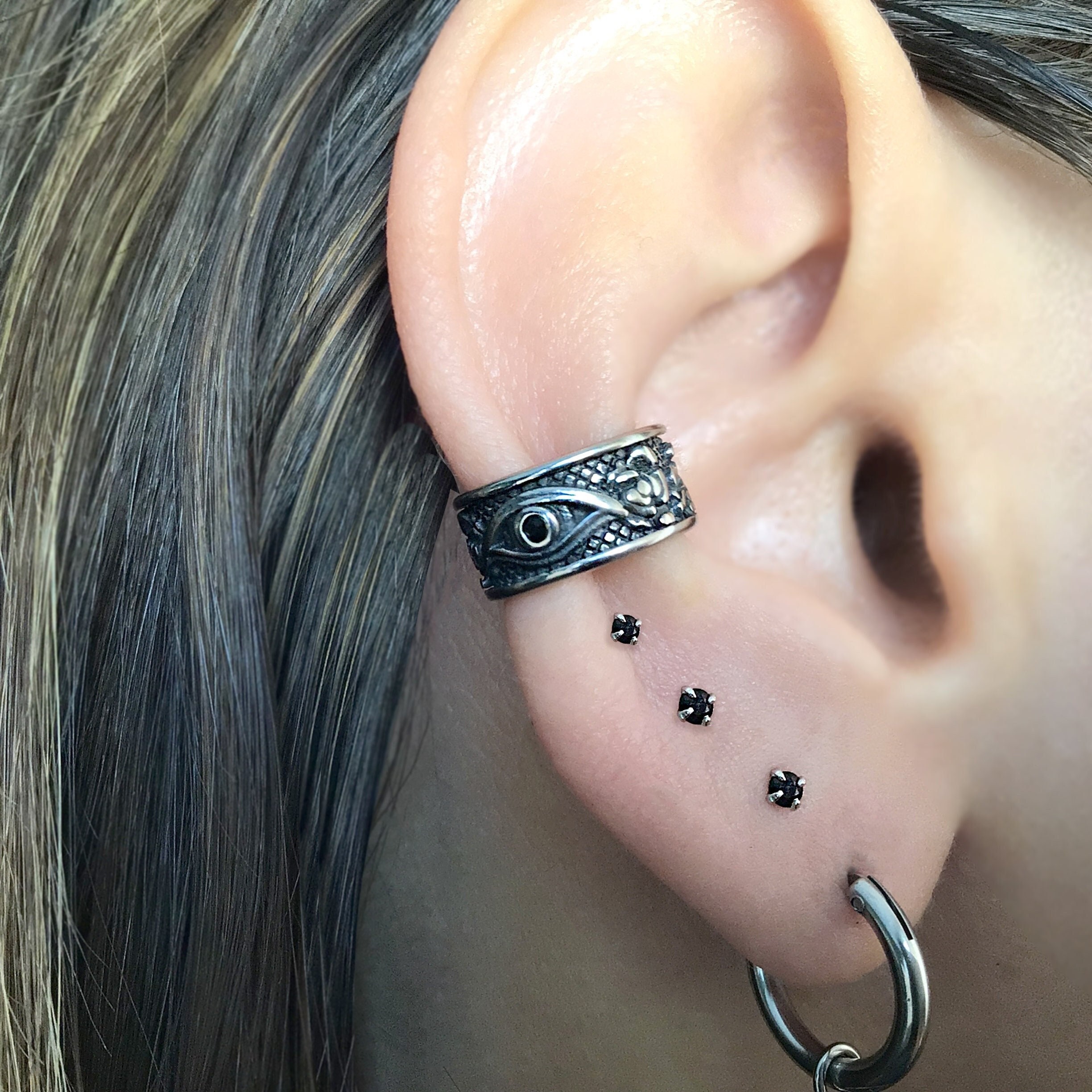 Eye Ear Cuff Gothic Ear Cuff Stainless Steel Earrings | Etsy