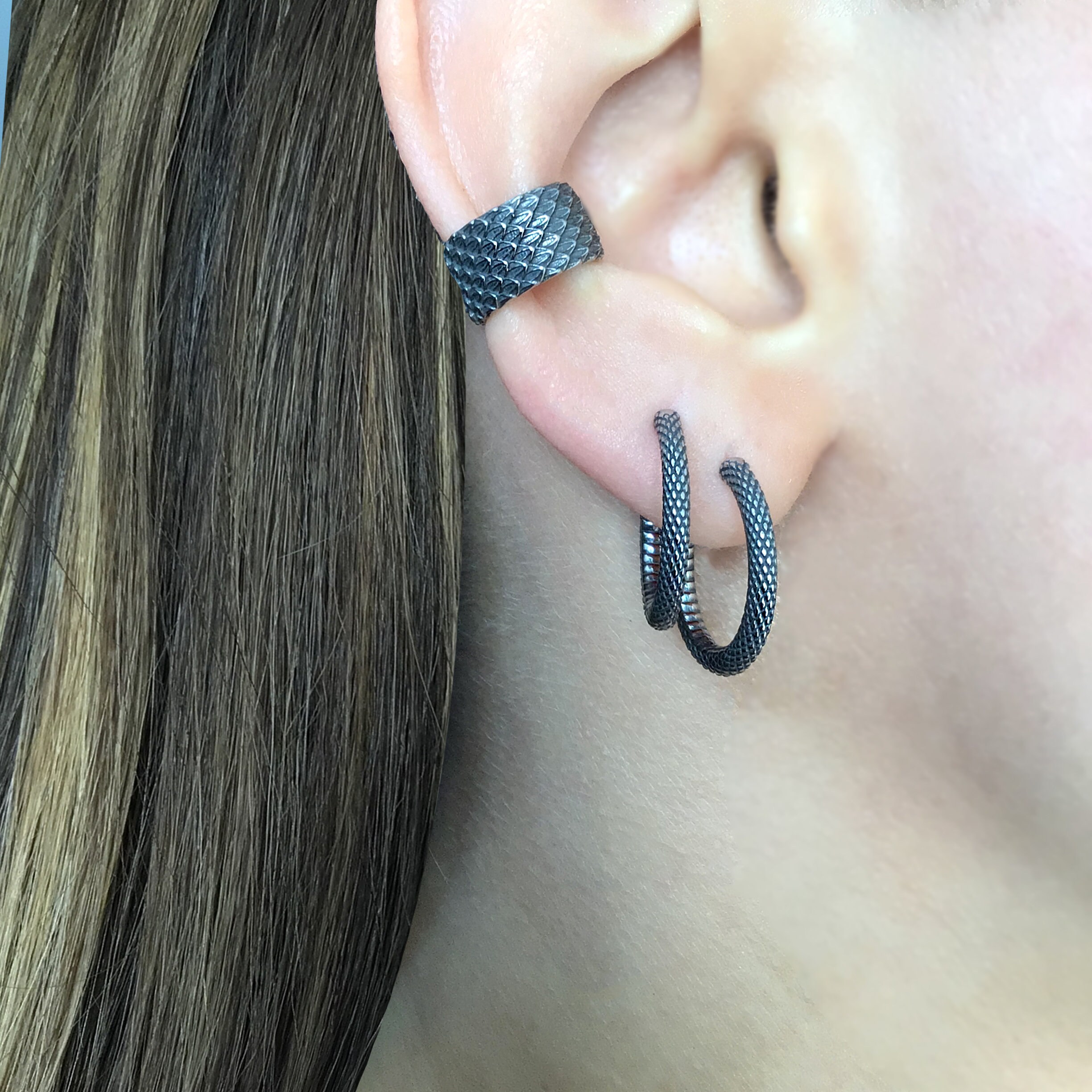 Snake Hoop Earrings Hoop Earrings Snakes Hoops Gothic - Etsy