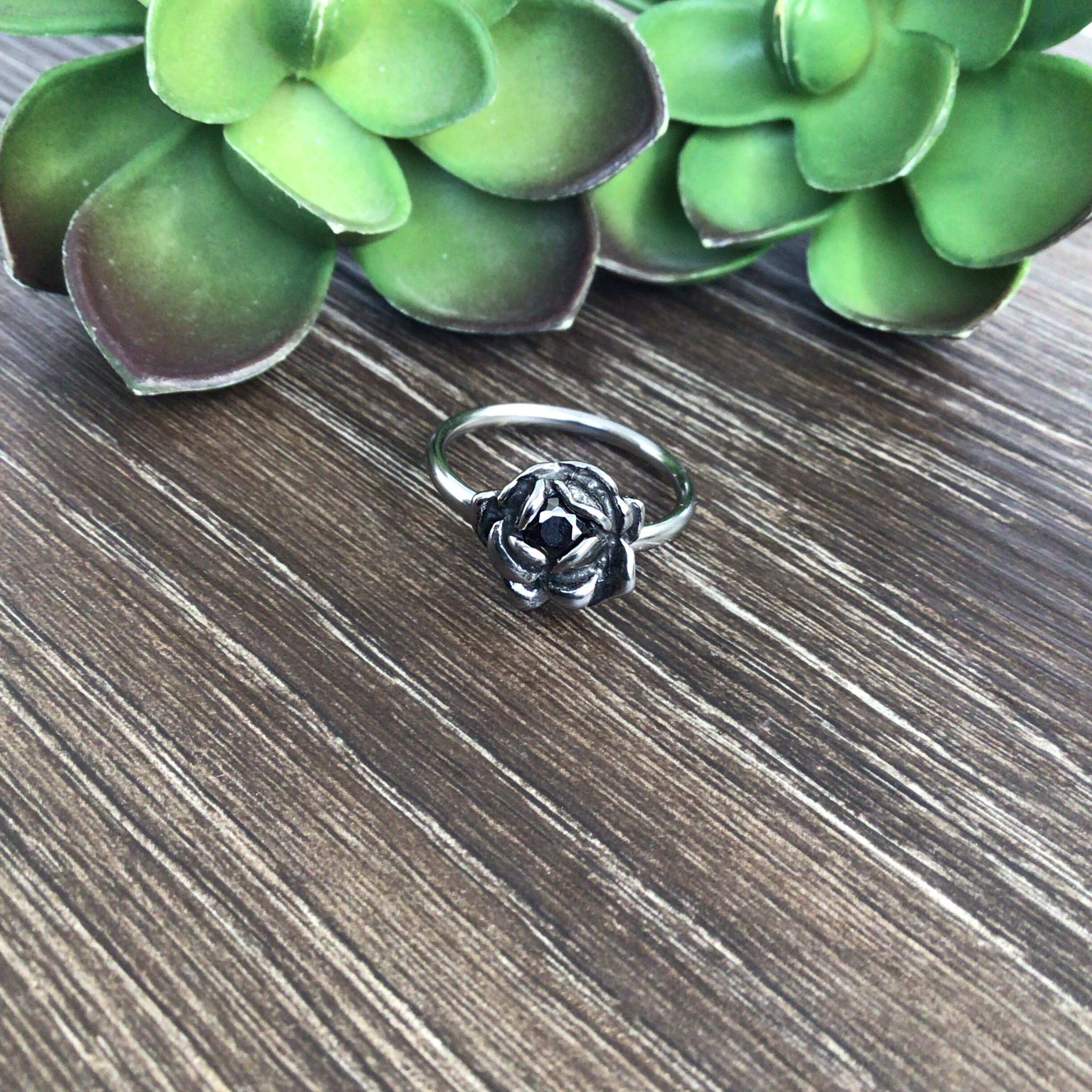 Gothic Lotus Flower Ringstainless Steel Flower Ring gothic | Etsy