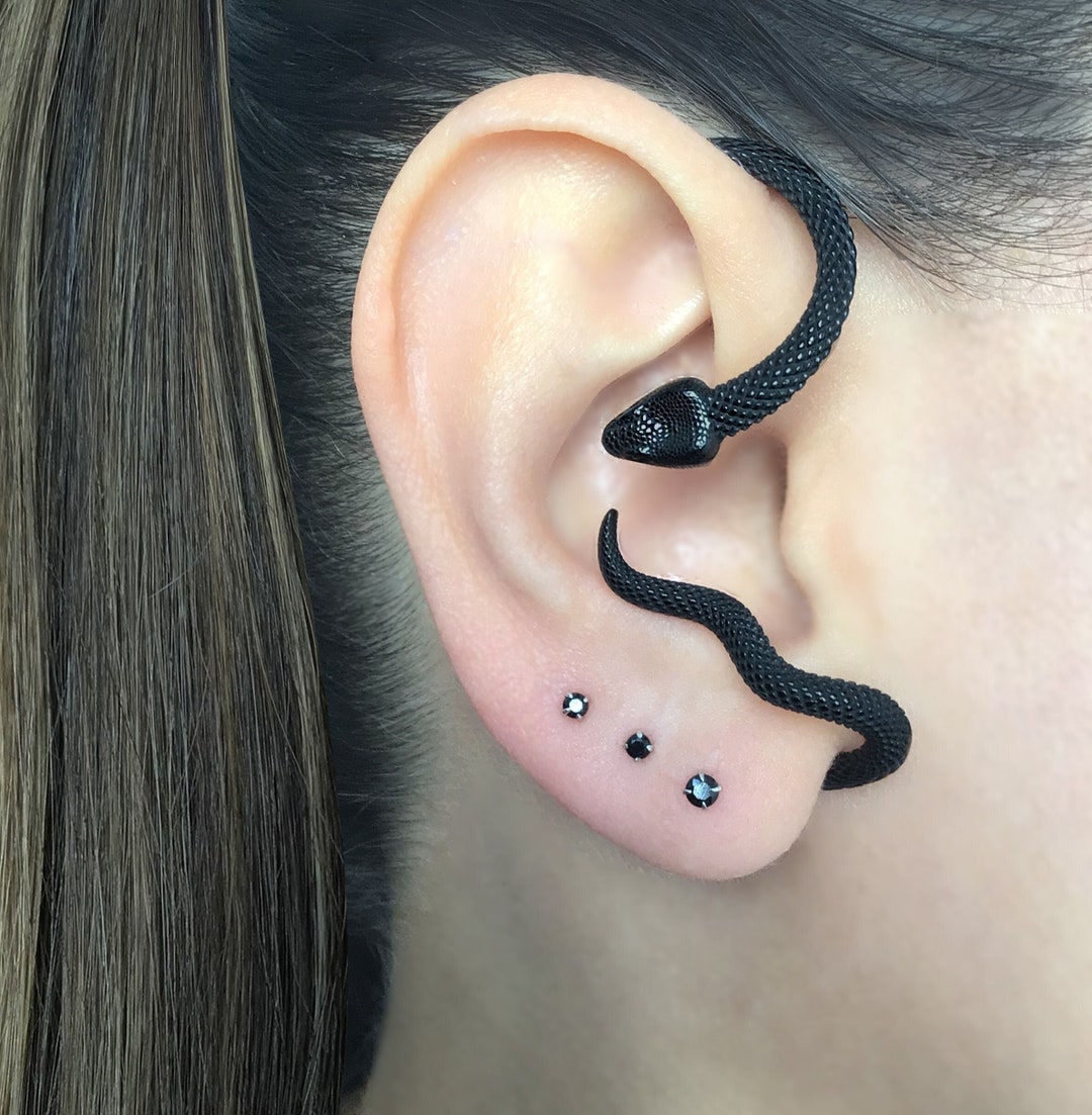Snake Ear Cuff, No Piercing Ear Cuff , Snake Ear Cuff, Gothic Earring ...