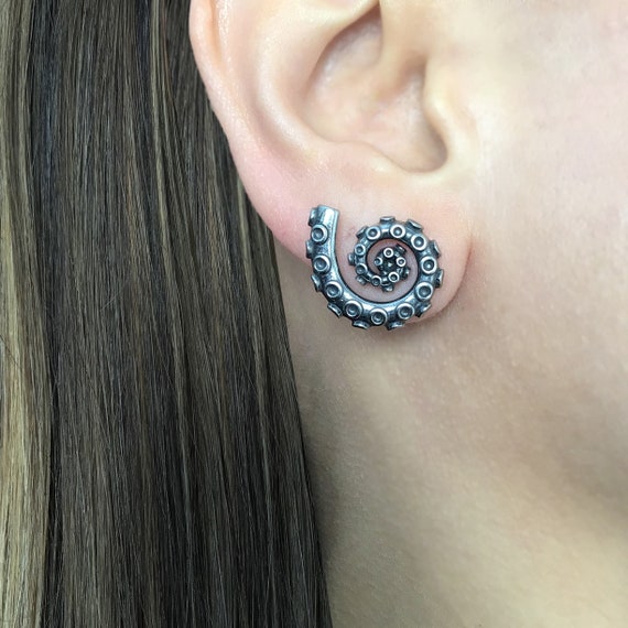 Octopus Tentacle Earrings Octopus Earrings Octopus Studs | Etsy