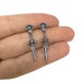 Dagger Earrings, Dagger Studs, Cross Earrings, Stainless Steel Earrings ...