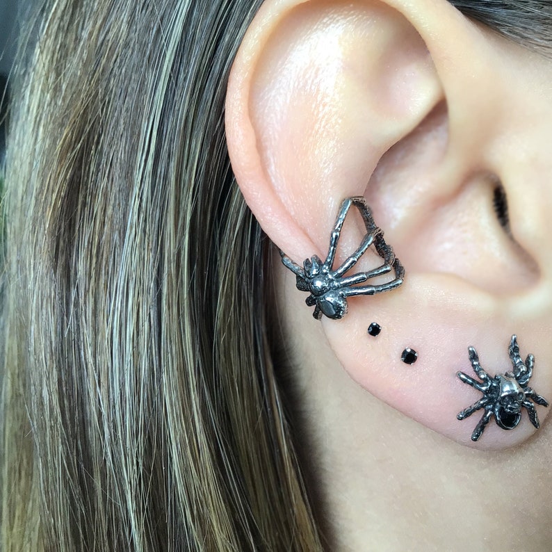 Spider Ear Cuff Gothic Ear Cuff Stainless Steel Earrings - Etsy