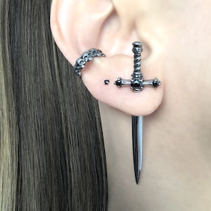 Sword Earrings, Dagger Earrings, Front Back Earrings, Gothic Jewelry ...