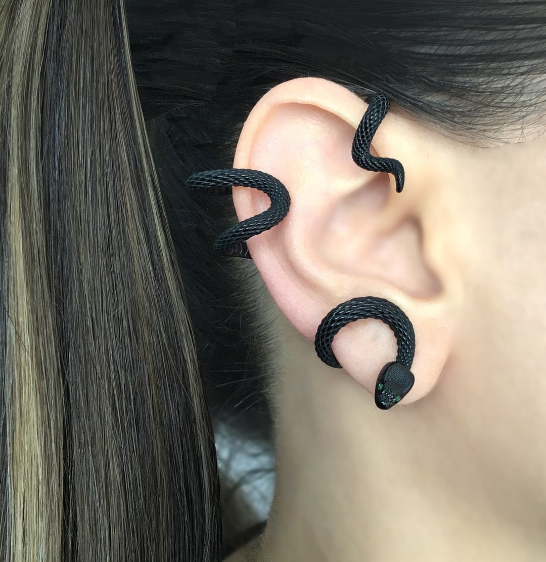 NO PIERCING Snake Cuff Earring, Snake Cuff Earring, Gothic Earring ...
