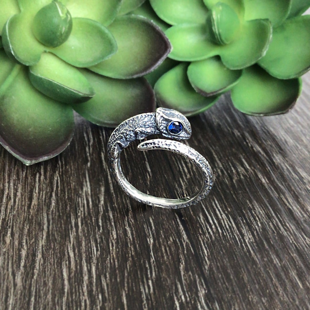 Chameleon Wrapped Ring , Chameleon Ring , Sterling Silver Chameleon ...