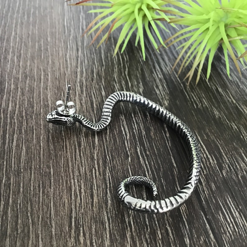 Serpent Ear Cuff, Gothic Snake Earring, Stainless Steel - Etsy