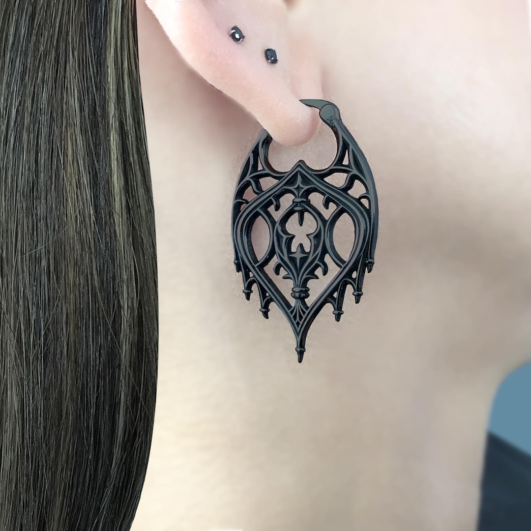 Gothic Chandelier Hoops, Goth Hoop Earrings, Hoop Earrings, Gothic ...