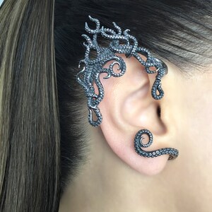 Octopus Tentacle Ear Cuff, Stainless Steel Gothic Elf Earring - Etsy