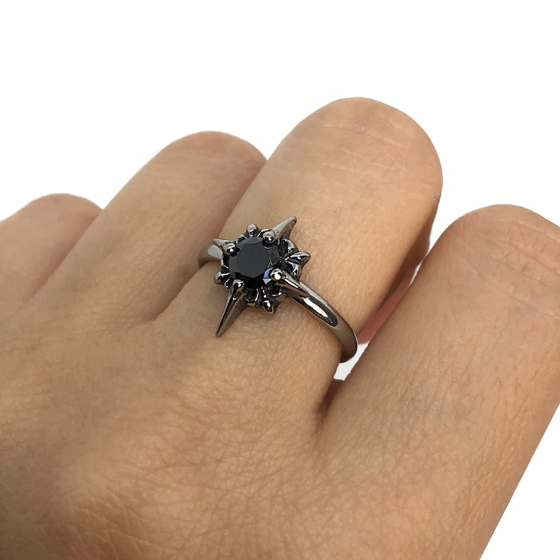 North Star Ringstainless Steel Star Ring Gothic Jewelry - Etsy