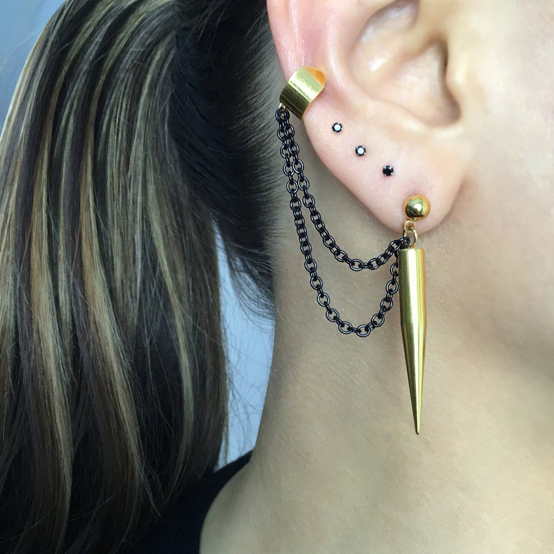 Ear Cuff With Spike Earring Spike Earrings Mismatched | Etsy