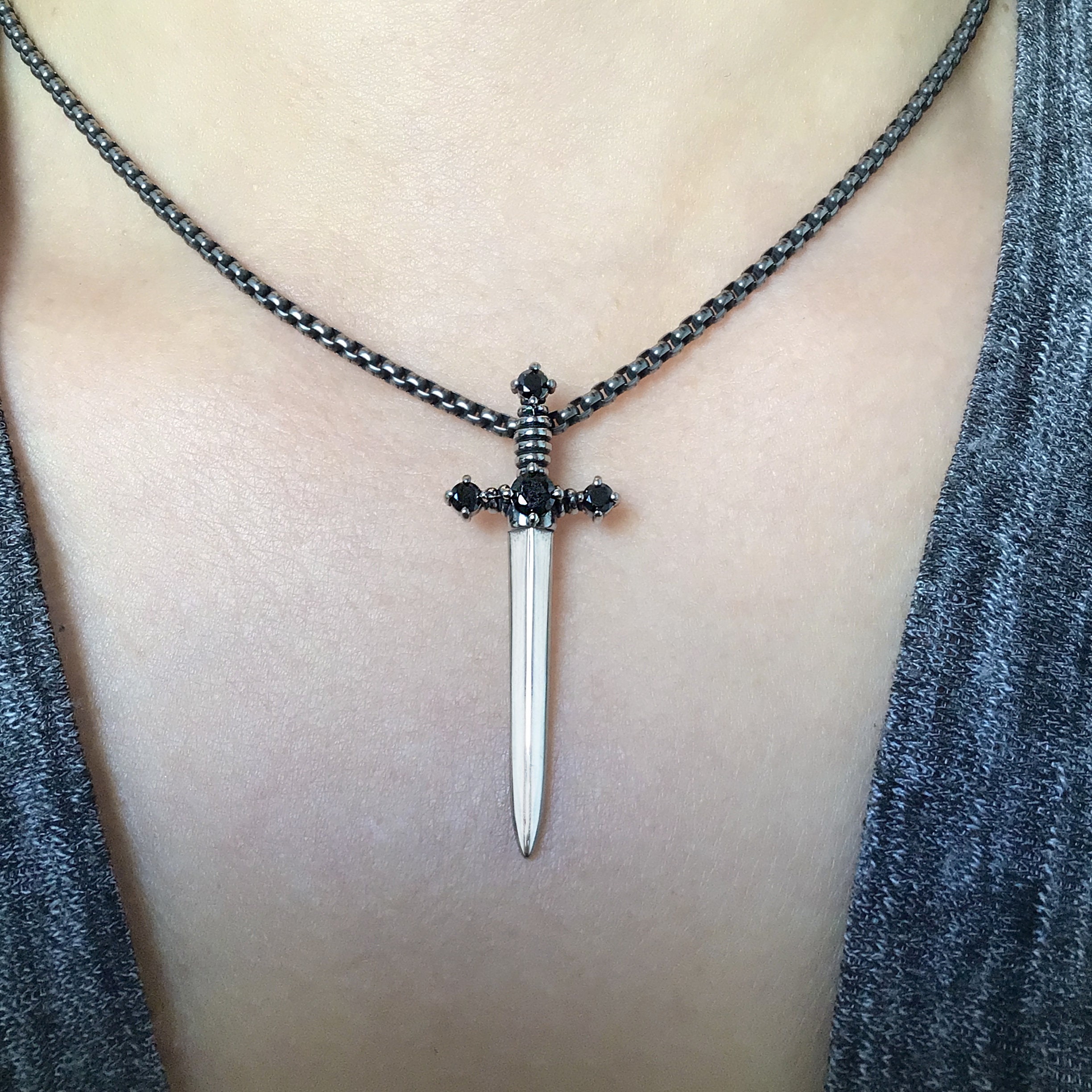 Sword Necklace Sword Pendant Sword Jewelry Dagger Necklace - Etsy
