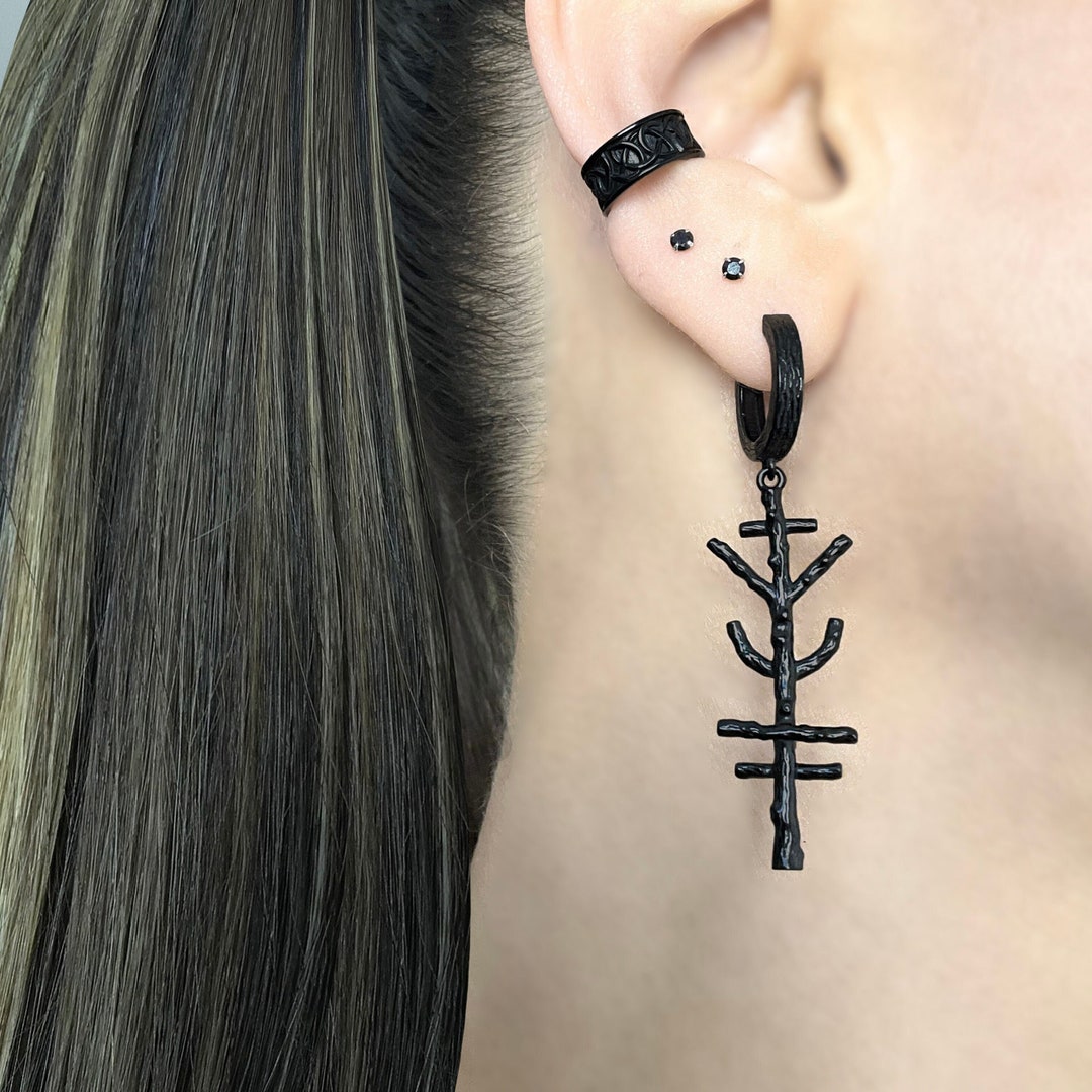 Rune Hoop Earrings ,rune Earring, Rune Hoop Earring, Celtic Earring ...